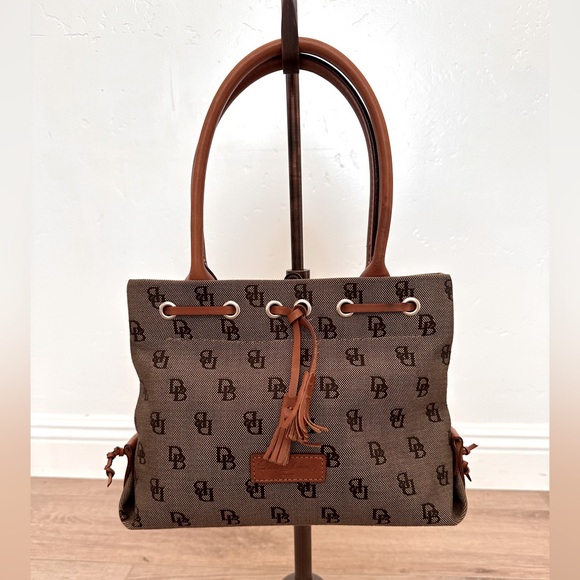 Dooney & Bourke | Bags | Dooney Bourke Brown Signature Logo Tassel ...